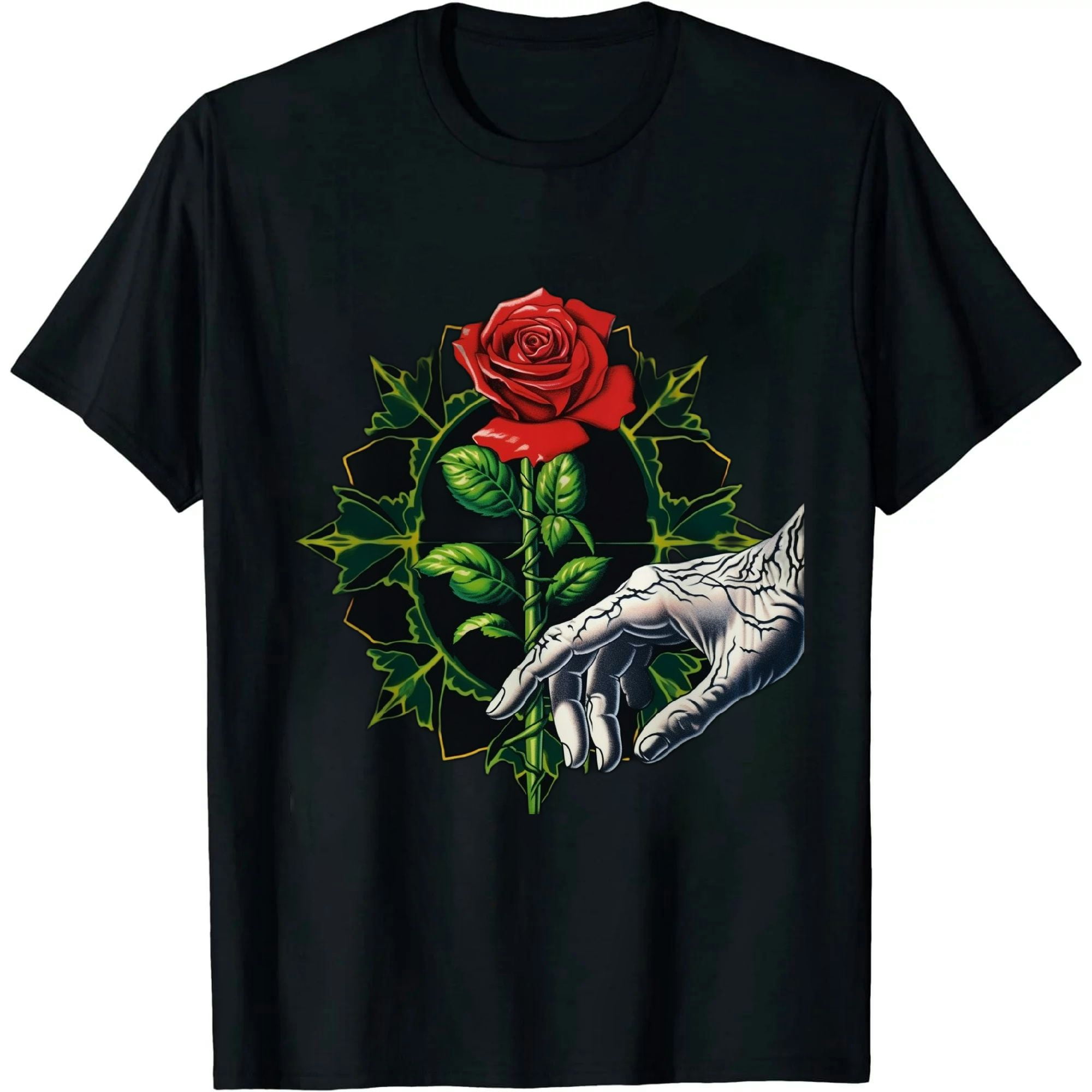 COMIO Skeleton Hand Red Rose Flower For Goth, Emo and Rose Lovers T ...