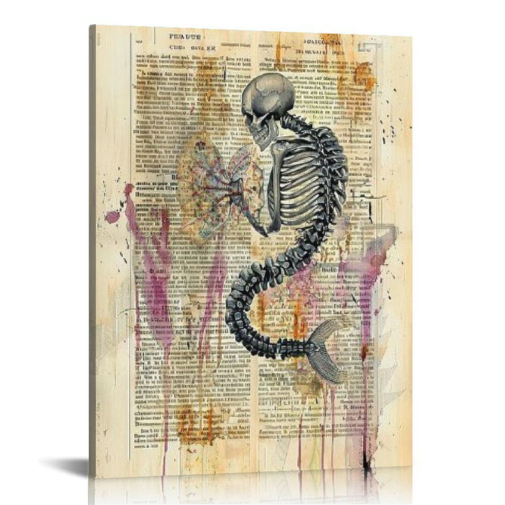COMIO Skeleton Mermaid Dictionary Art Print - Vintage Dictionary Print ...