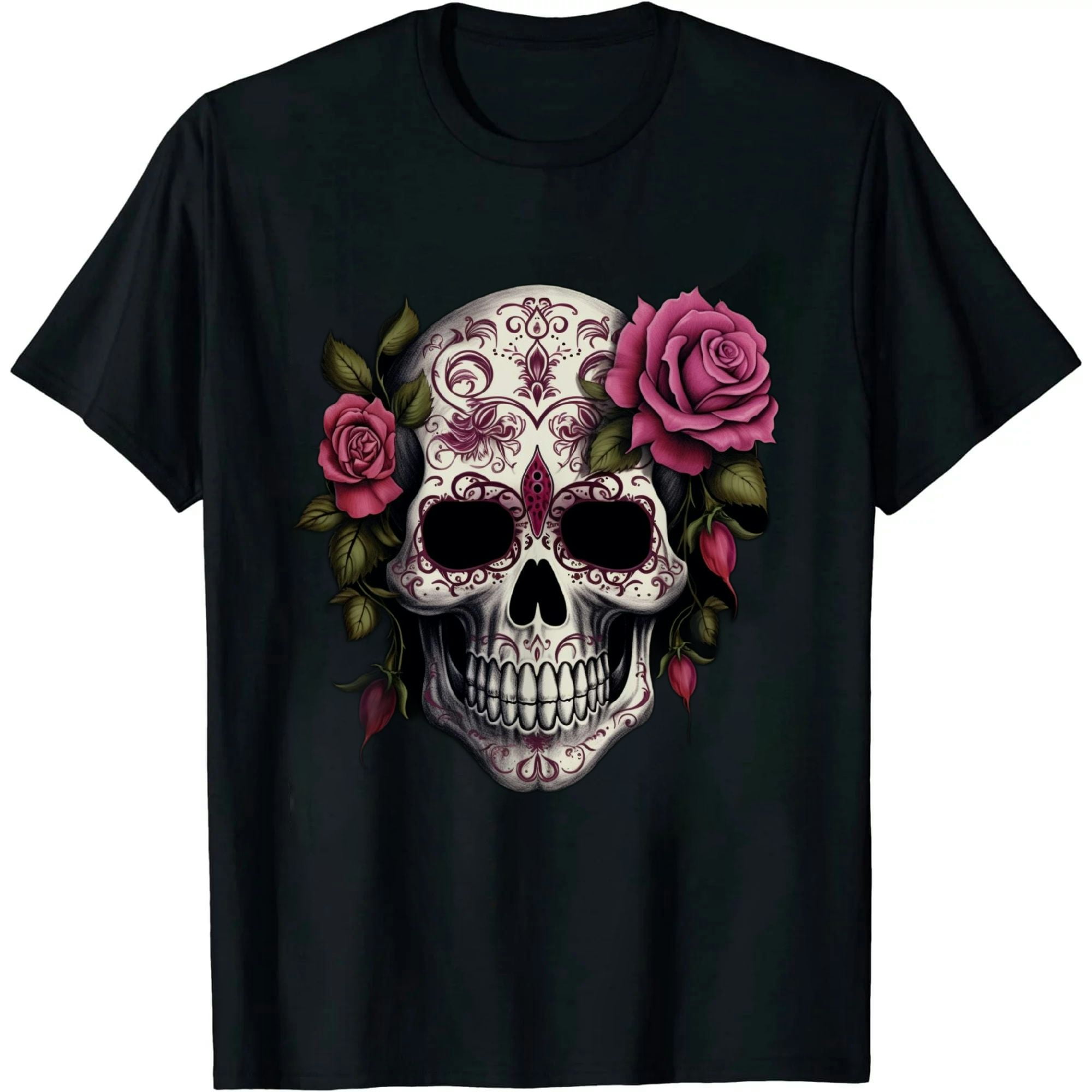 COMIO Skull Day Of The Dead Cool Bone Head Skulls T-Shirt - Walmart.com