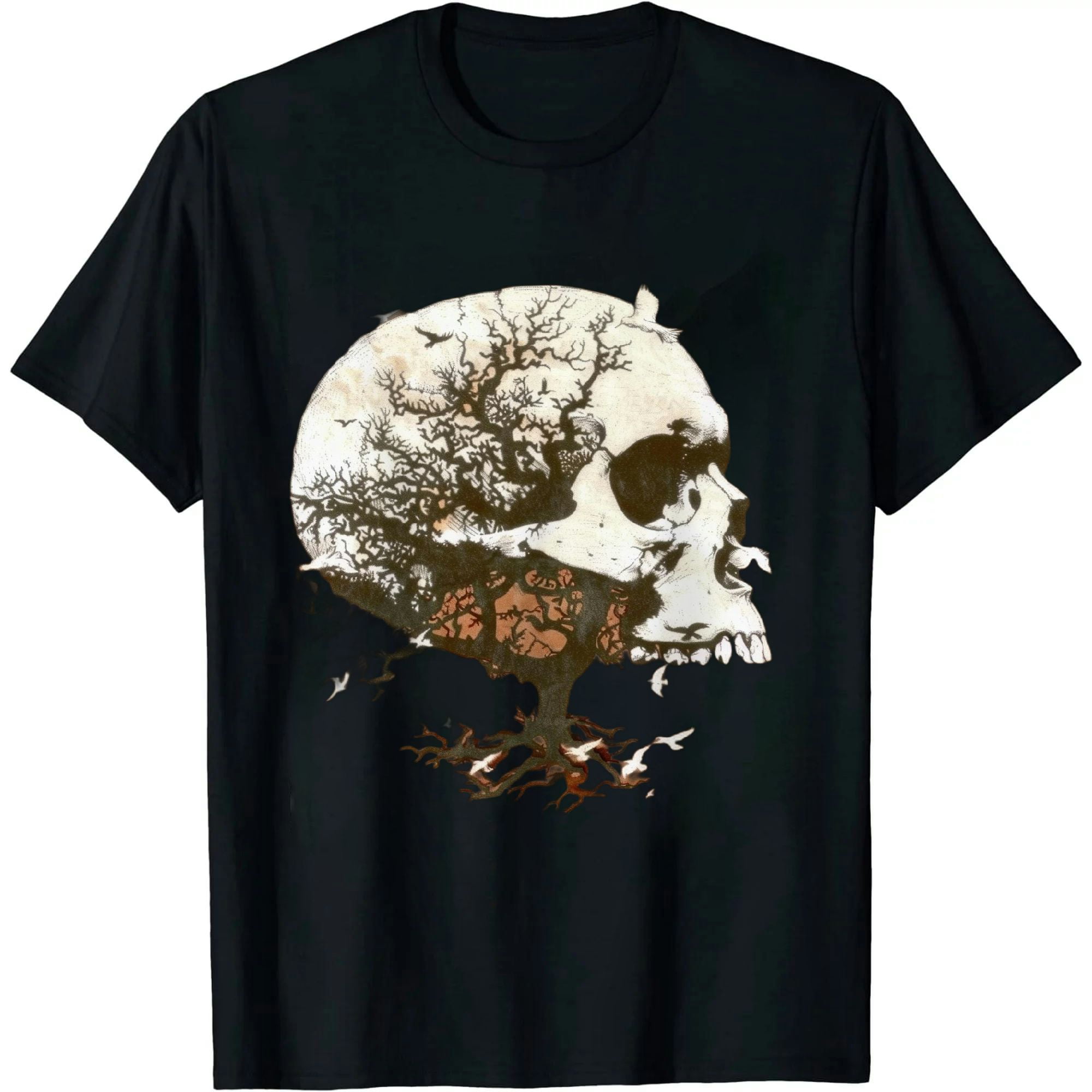 COMIO Skull Shirts for Women Skeleton Funny Gothic Graphic Casual Short ...