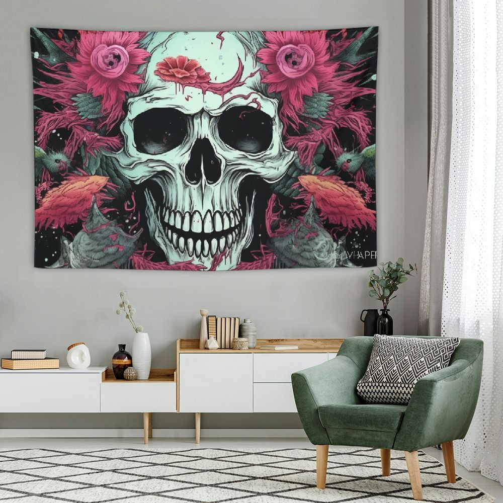 COMIO Skull Tapestry Trippy Skeleton Eyes Tapestry Goth Snake Tapestry ...