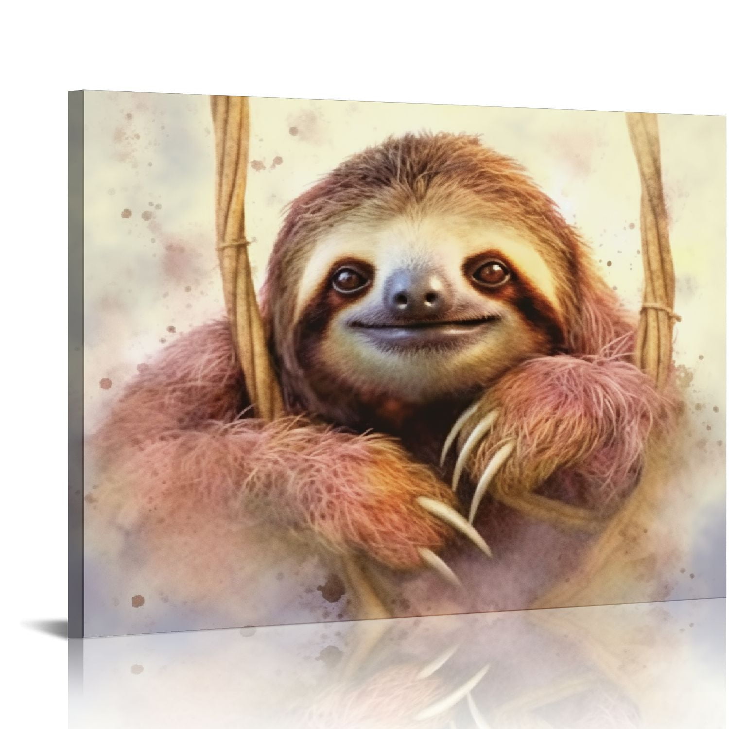 COMIO Sloth Wall Decor for Kids Room, Watercolor Sloth Canvas Prints ...