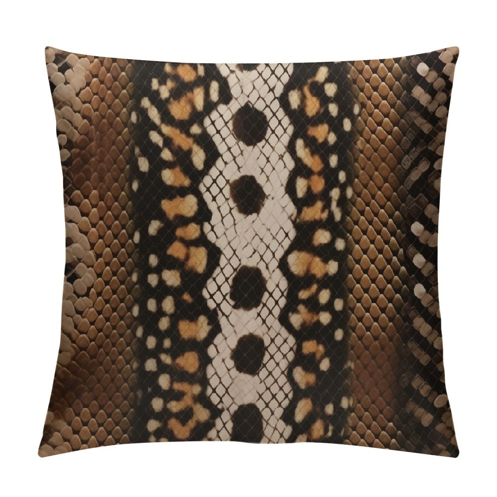 COMIO Snake and Leopard Skin Throw Pillow Cover Tropical Exotic Animal ...
