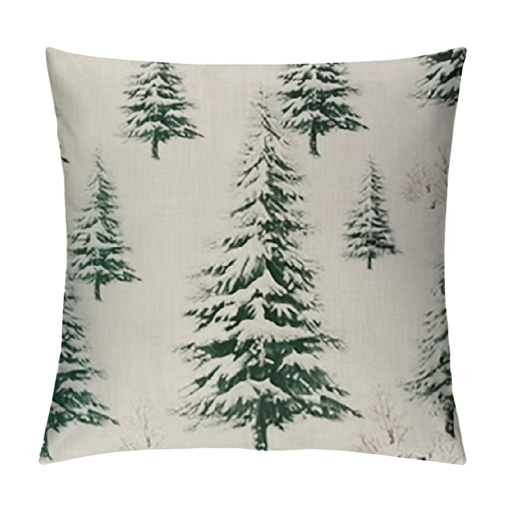 COMIO Snow Pine Tree Plants Winter Blessed Lumbar Waist Throw Pillow ...