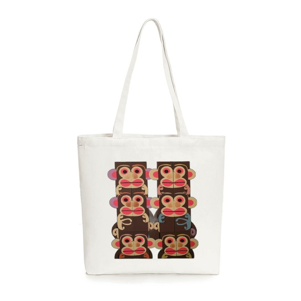 COMIO Sock Monkey Face Cartoon Unique Funny Animal Lover Gifts Tote Bag ...