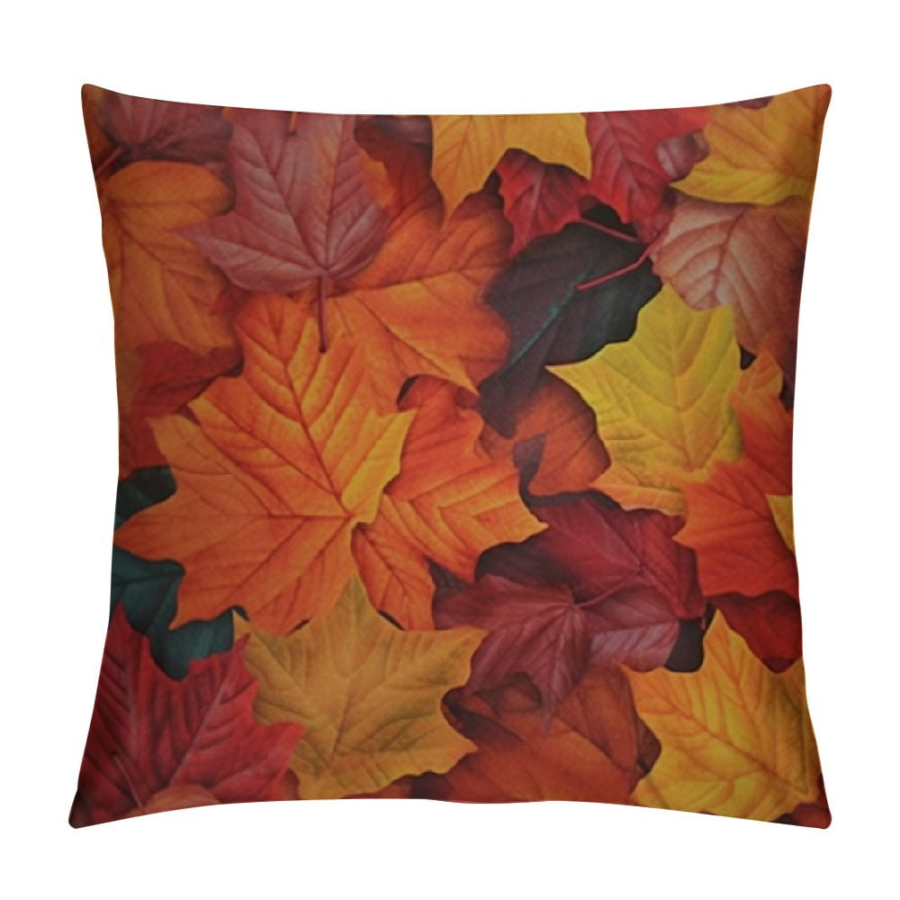 COMIO Sofa Pillow Covers Bright Maple Cushion Cover Red and Orange ...