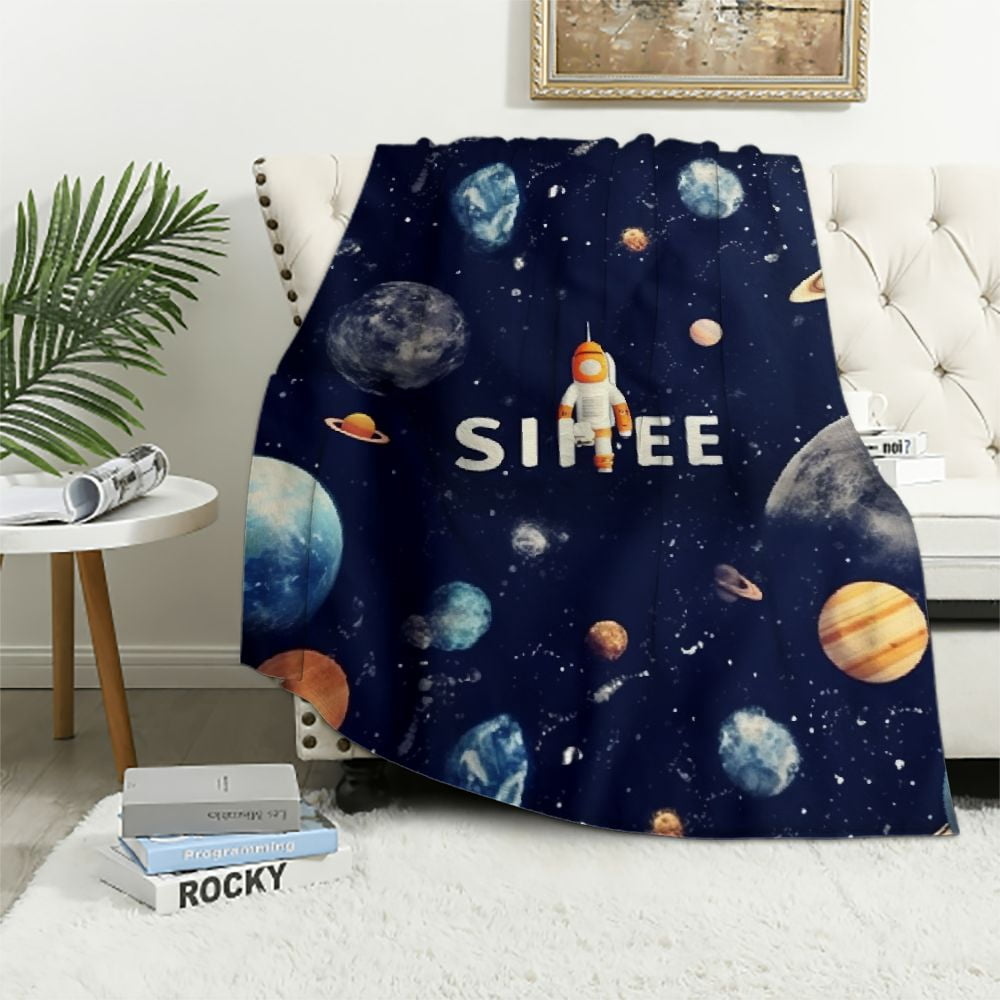 YANMS Kids Throw Blanket for Baby Toddler Boys,Galaxy Astronaut Planet ...