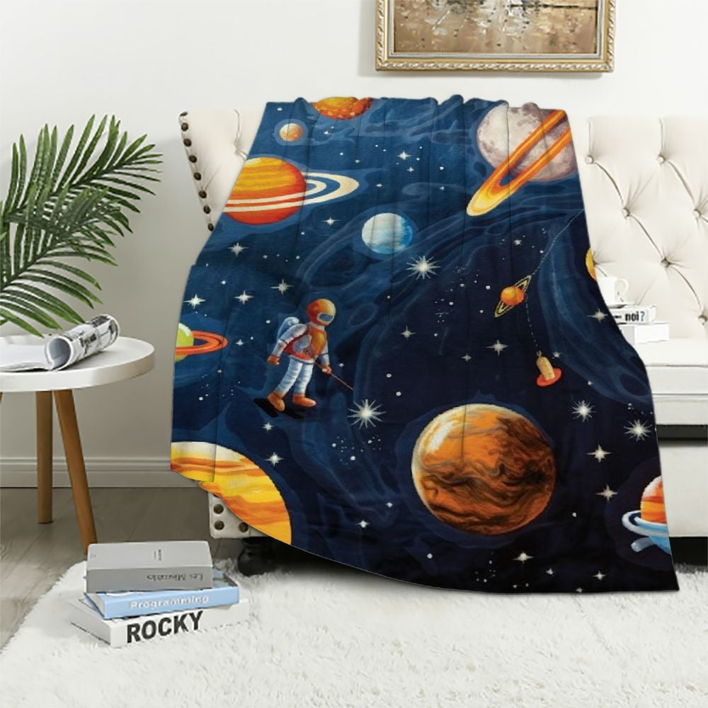 COMIO Solar System Throw Blanket, Extra-Large Outer Space Blanket for ...