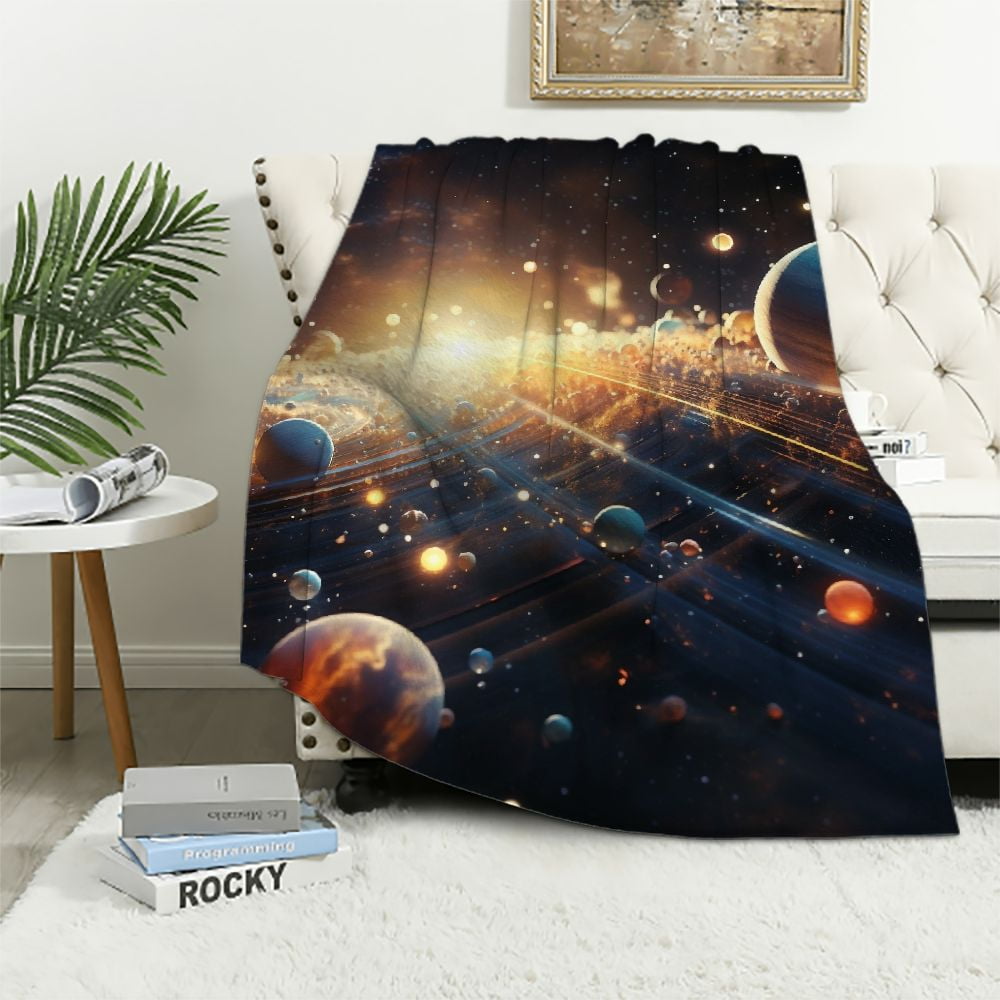 COMIO Solar System Throw Blanket, Outer Space Blanket for Kids Boys and ...