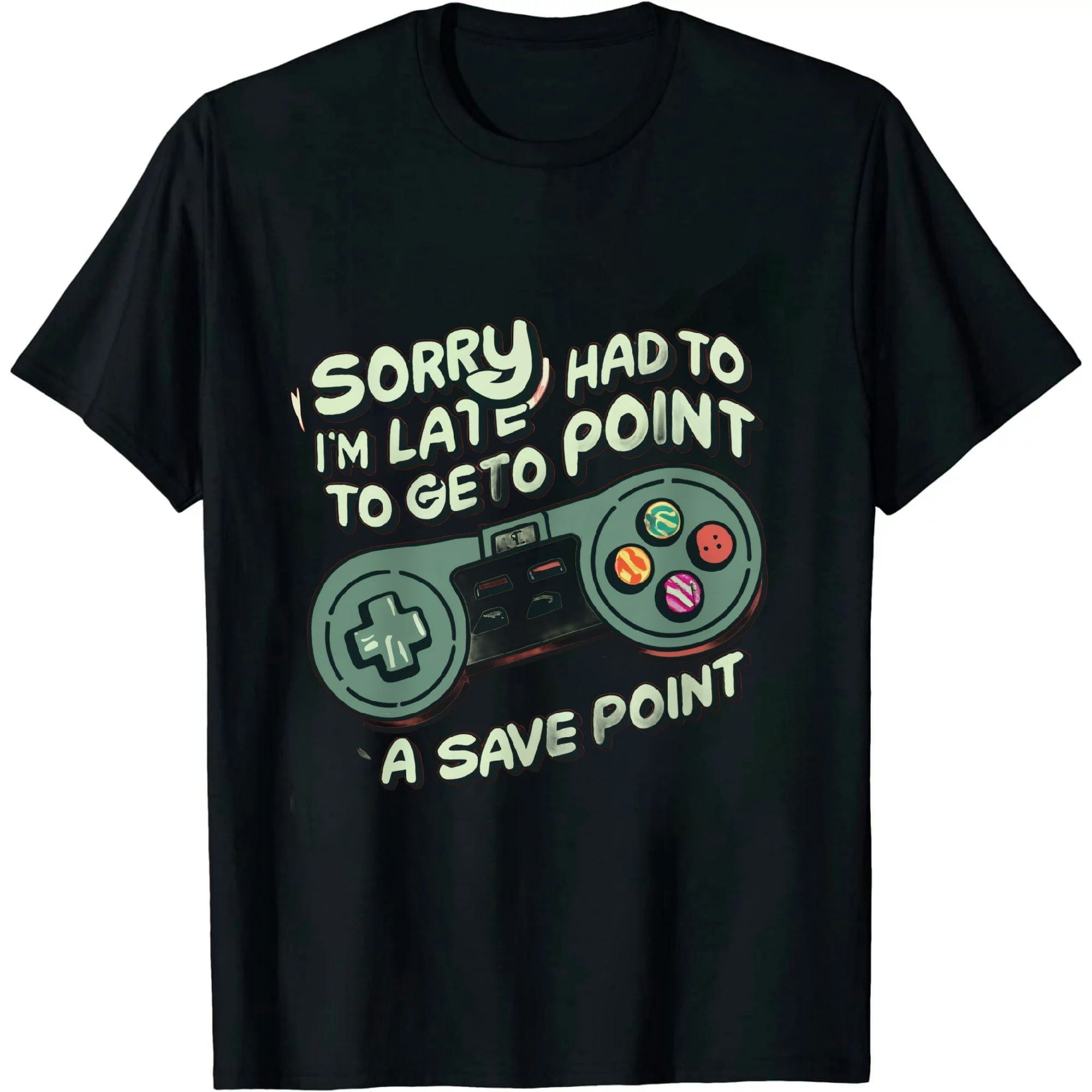 COMIO Sorry I'm Late Gamer T-Shirt Funny Gaming Geek Tee T-Shirt ...