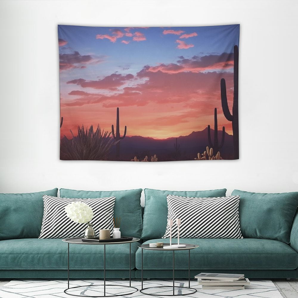 COMIO Southwest Desert Vintage Tapestry, Arizona Saguaro Cactus ...
