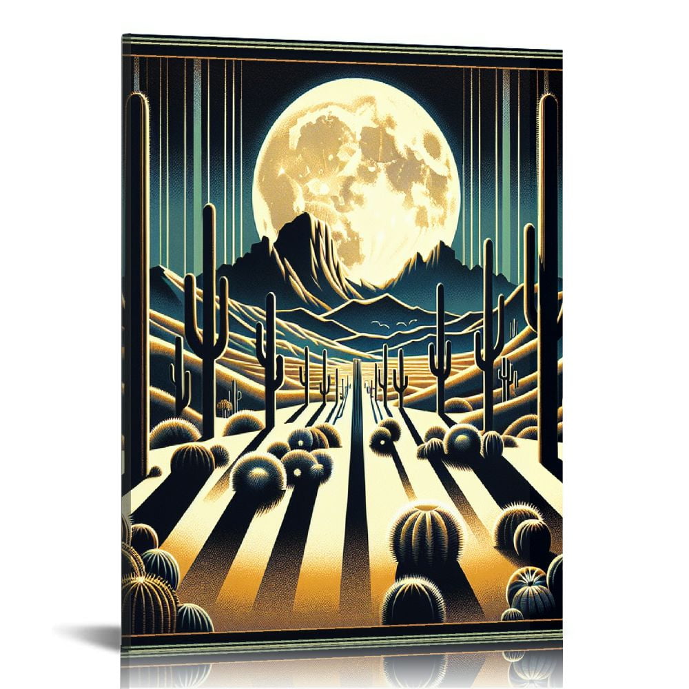 COMIO Southwestern Desert Wall Art Pastel Pink and Teal Poster Picture ...