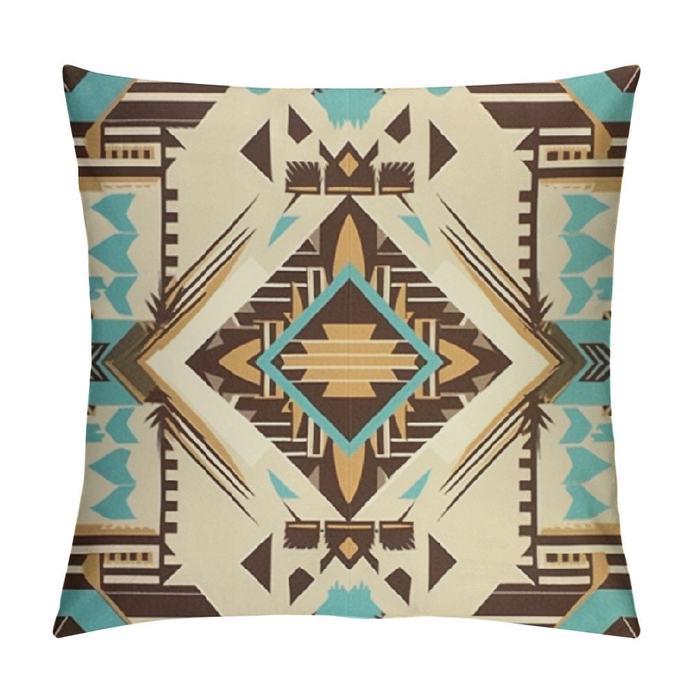 COMIO Southwestern Throw Pillow Cushion Cover, Ethnic Illustration of a ...