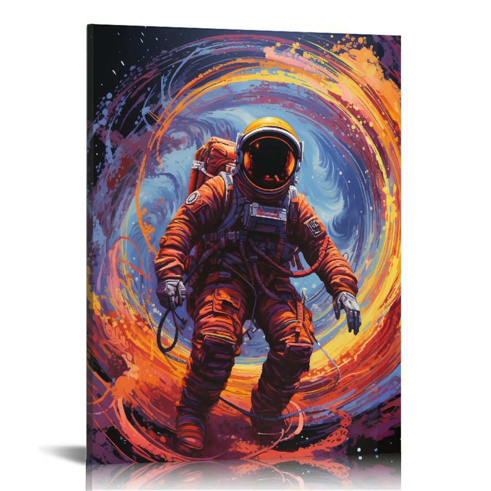COMIO Space Canvas Wall Art Decor Astronaut Exploring Outer Space Print ...