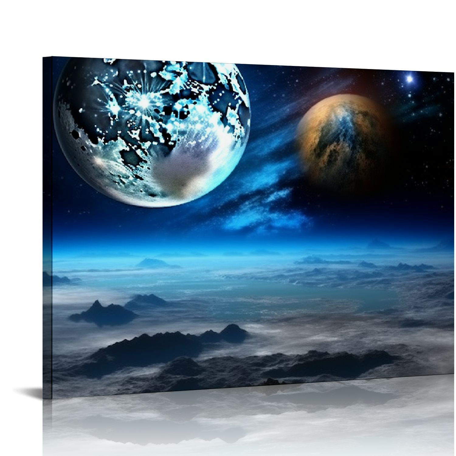 COMIO Space View From Earth Space Canvas Wall Art Landscape Modern ...