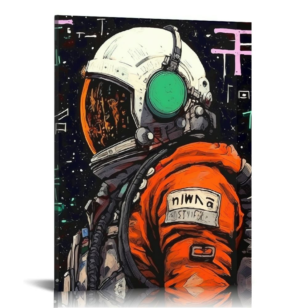 COMIO Space Wall Art Astronaut Pictures Wall Decor Street Graffiti ...
