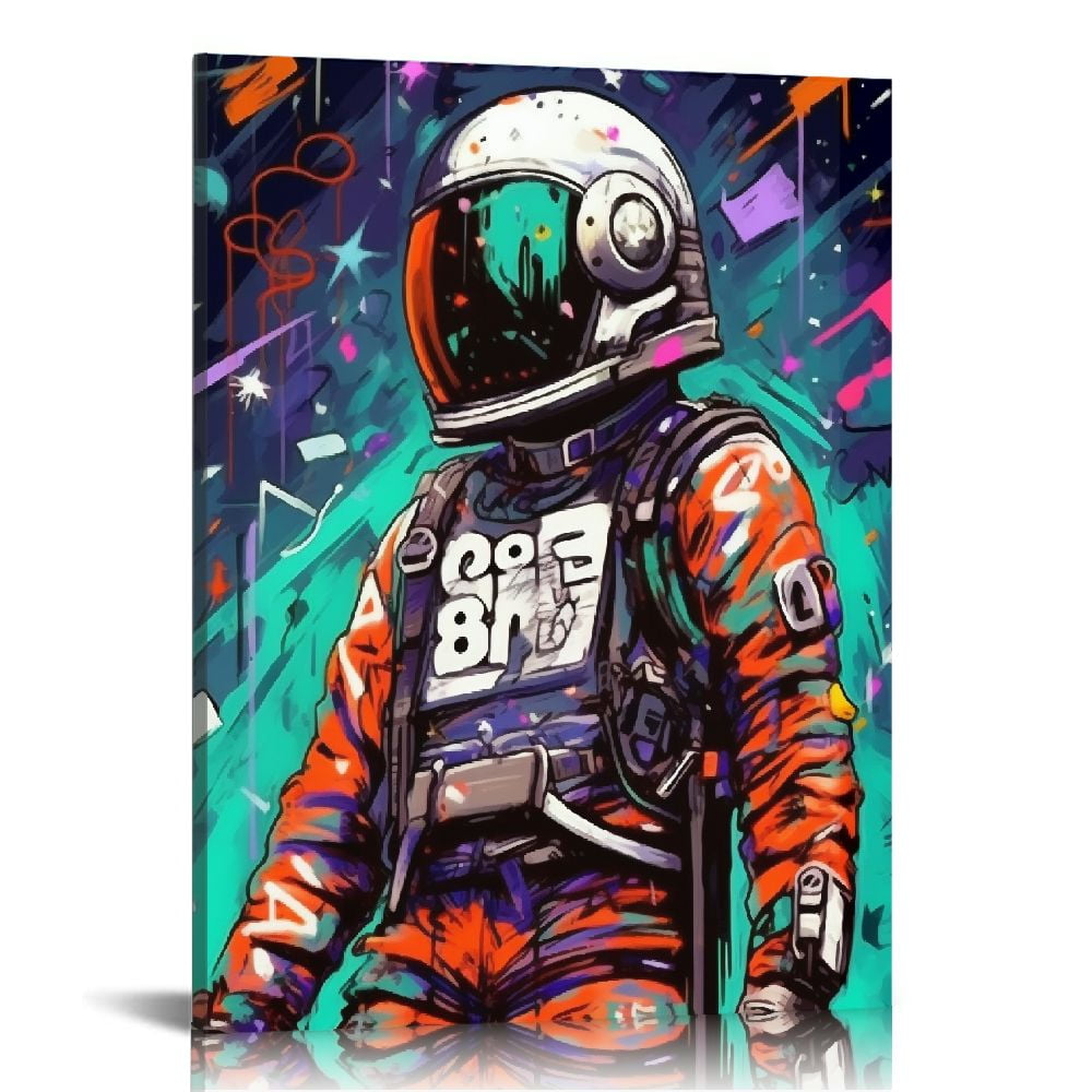 COMIO Space Wall Art Banksy Astronaut Pictures Wall Decor Street ...