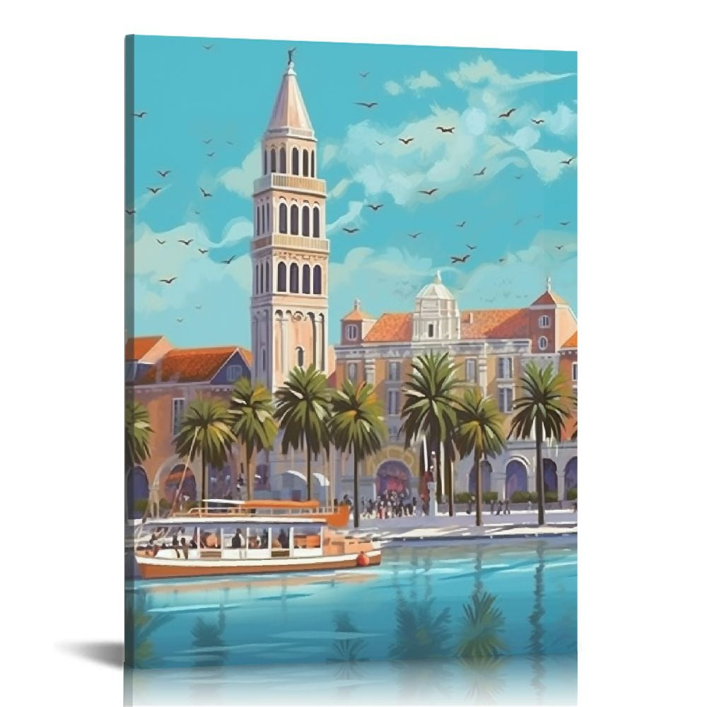 COMIO Split Croatia Vintage Travel City Posters Picture Printing Canvas ...