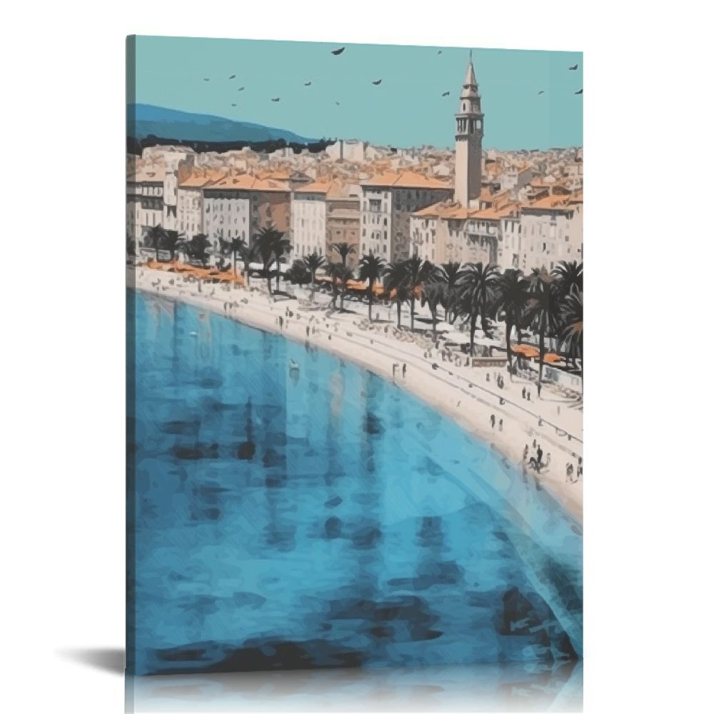 COMIO Split Croatia Vintage Travel Poster Skyline Decorative Posters ...