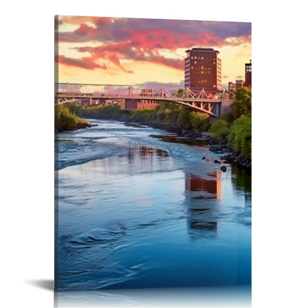 COMIO Spokane Painting Spokane Falls Wall Decor Washington Landscape ...