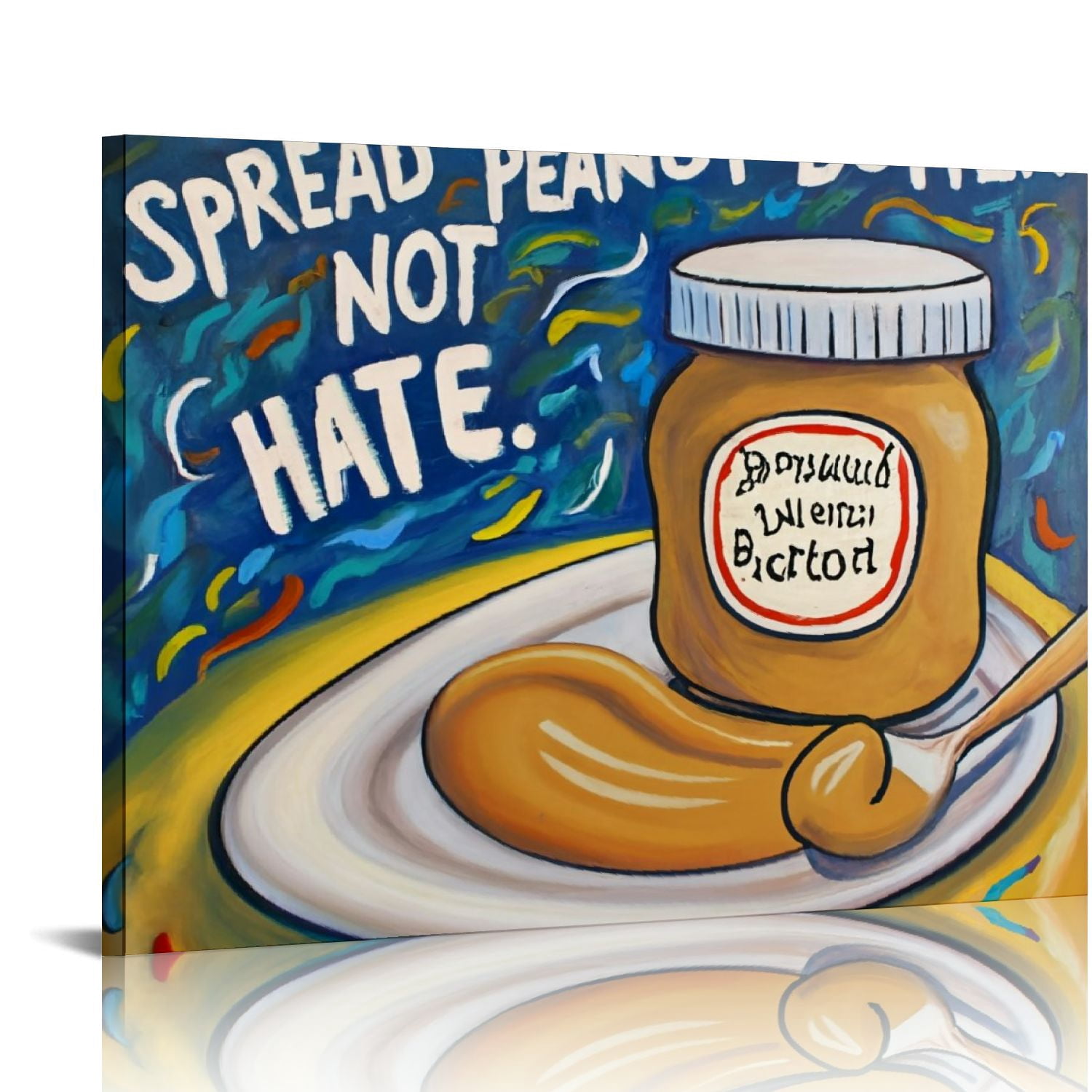 COMIO Spread Peanut Butter Not Hate Illustration Canvas Wall Art, 30 x ...