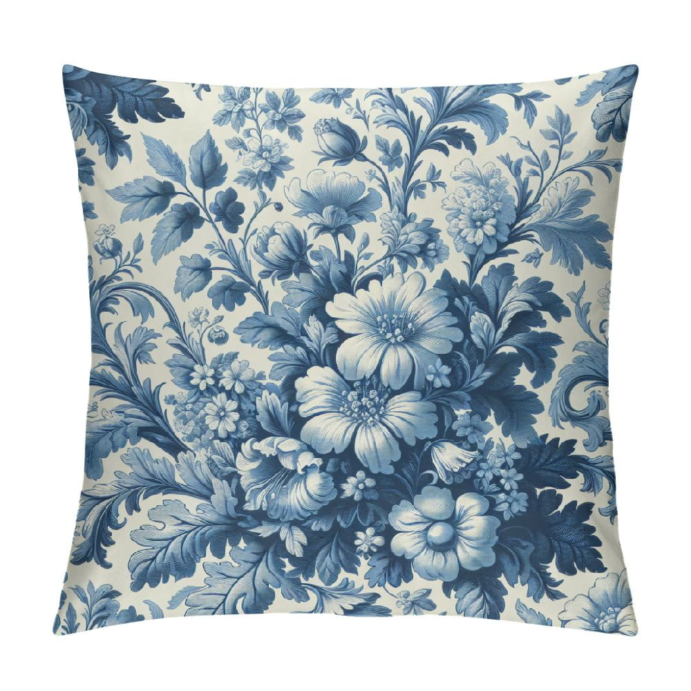 COMIO Spring Pillow Covers, Summer Blue Flowers Throw Pillows ...