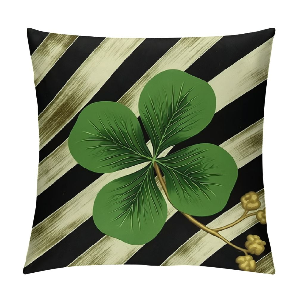 COMIO Spring St Patricks Day Decorations Pillow Covers,Black Stripes ...
