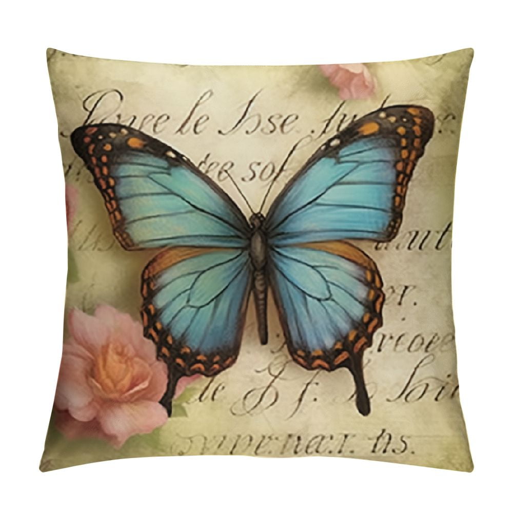 MLJA Spring Summer Butterfly Throw Pillow Covers Outdoor Butterfly ...