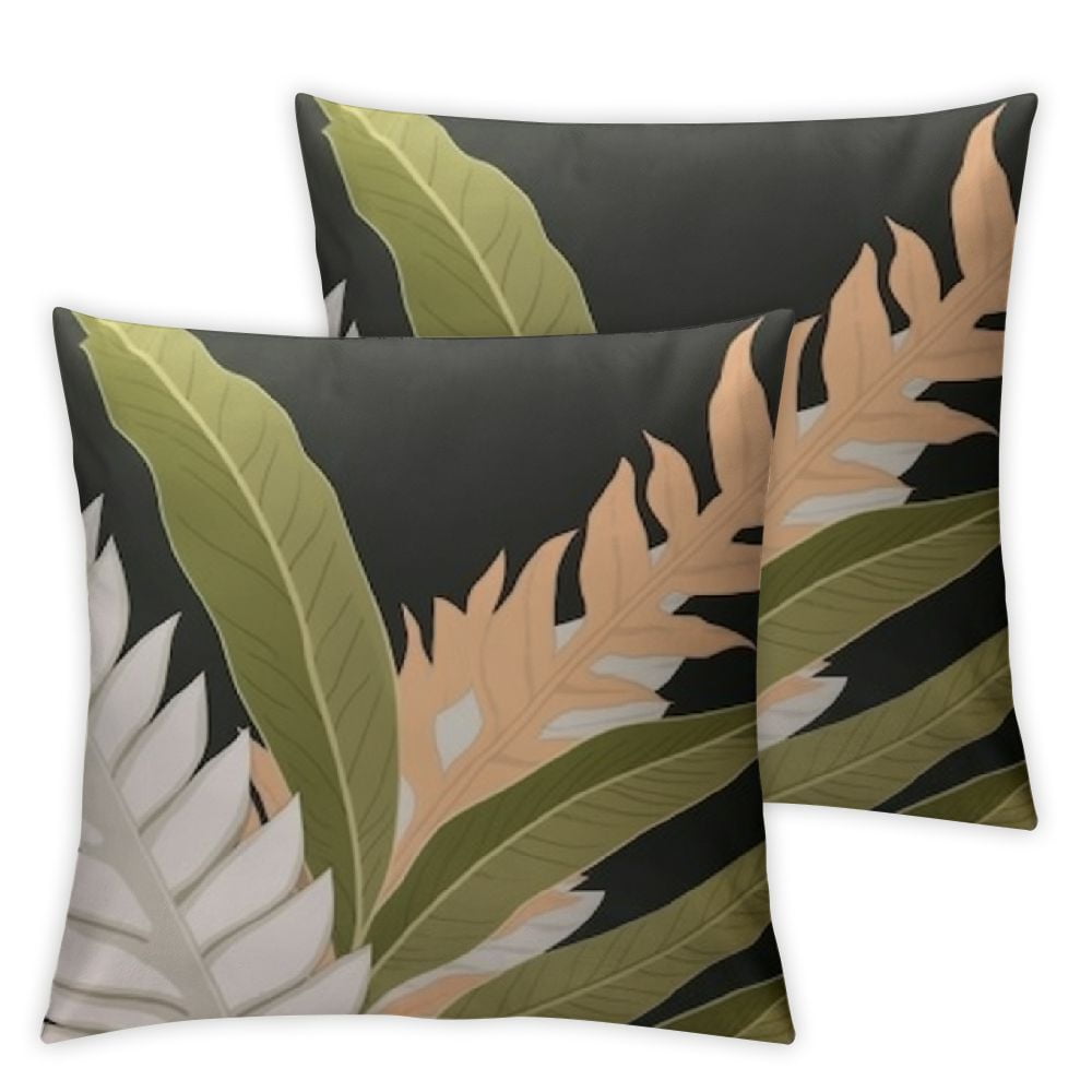 COMIO Spring Summer Pillow Covers Green Leaves Pillow Covers Set of 2 ...