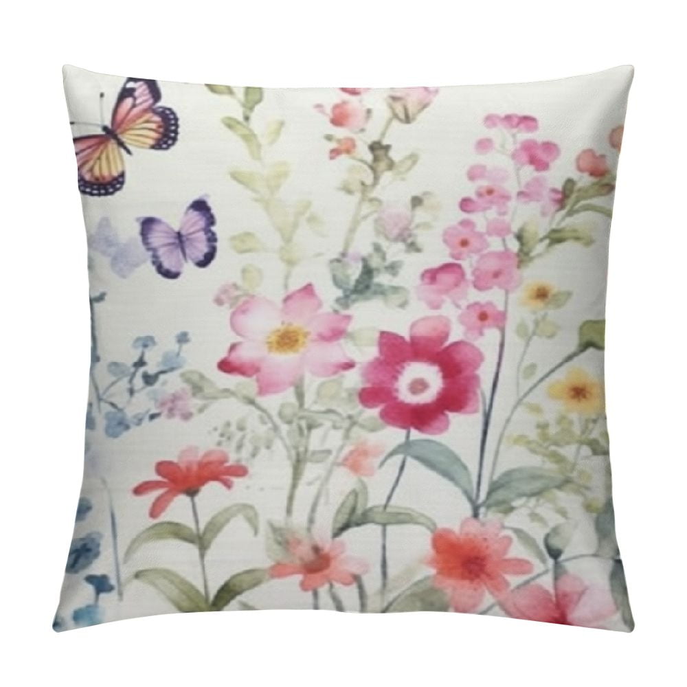 COMIO Spring Summer Wildflower Lumbar Pillow Covers Rustic Floral Plant ...