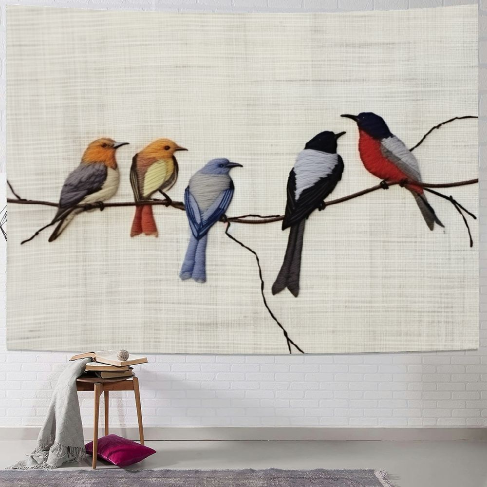 COMIO Spring Winter Outdoor Birds Burlap Birthday Anniversary and Wall ...