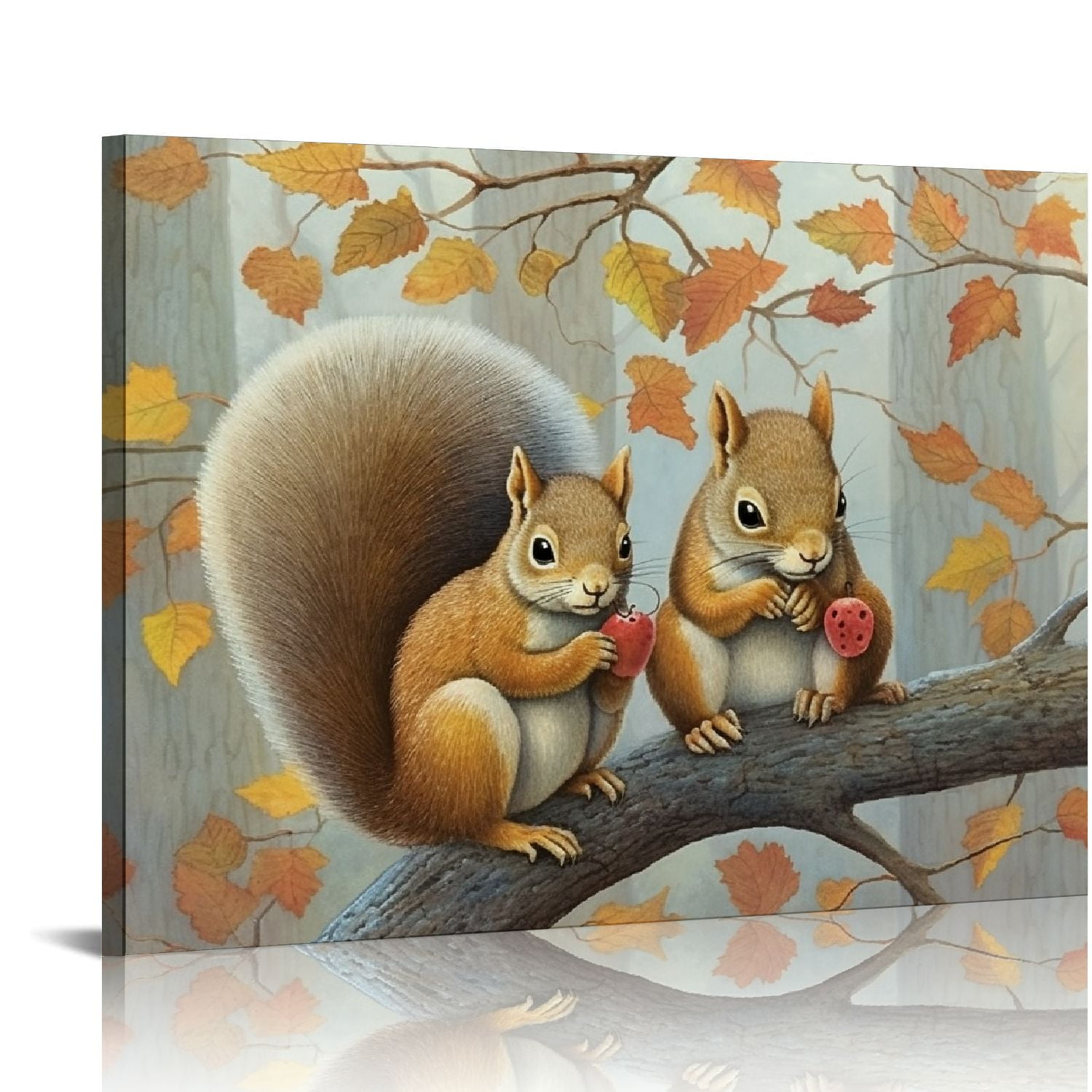 COMIO Squirrels - Couple of Nuts - Romantic Wildlife and Animal Framed Prints for anniversaries ...