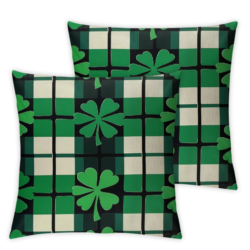 COMIO St. Patrick’s Day Clover Throw Pillow Covers Lucky Shamrocks ...