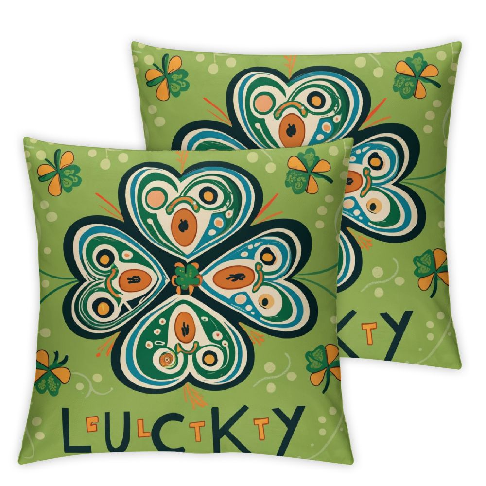 COMIO St Patricks Day Pillow Covers Irish Kisses Shamrock Wishes Throw ...