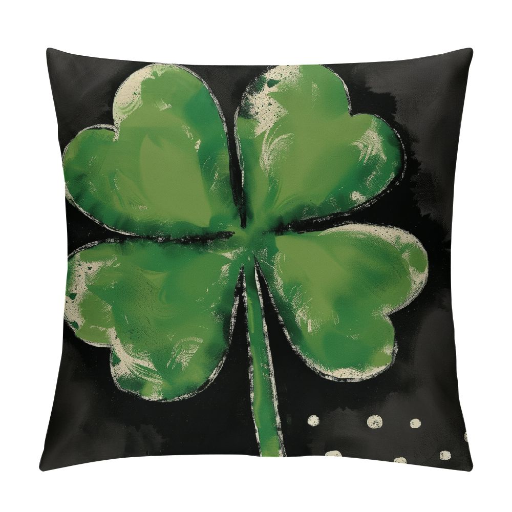 COMIO St Patricks Day Pillow Covers Watercolor Lucky Clover Decorative ...