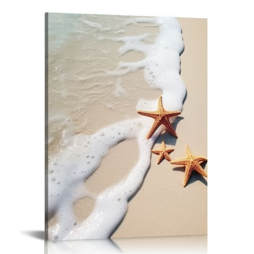 COMIO Starfish on Tropical Beach. Canvas Wall Art Print, Coastal Home ...