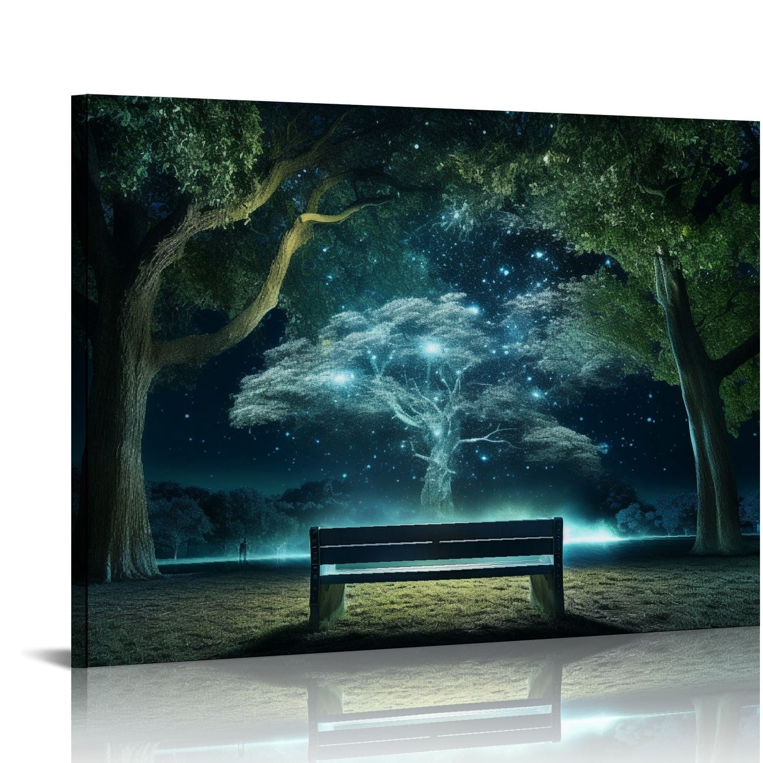 COMIO Starry Night Canvas Wall Art Black Tree Landscape Prints Wall ...