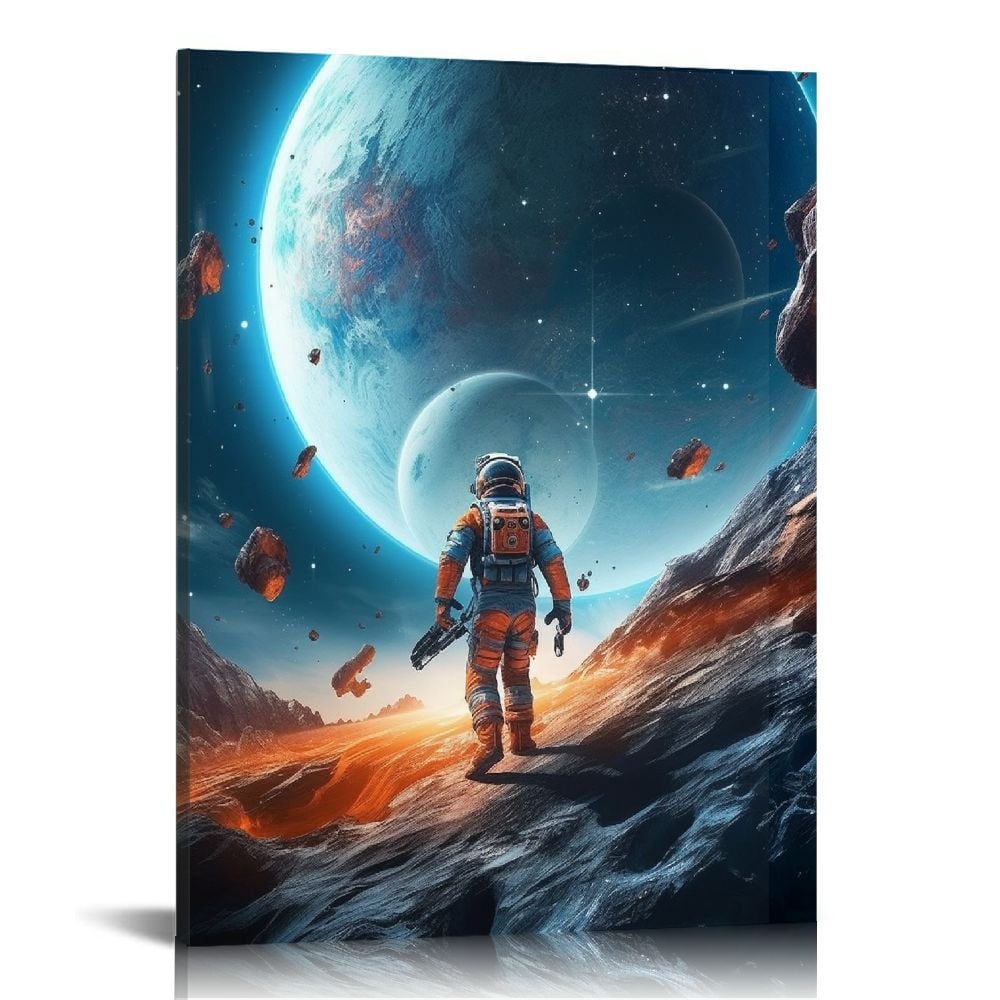 COMIO Starry Outer Space Art Print-Galaxy Planets Astronauts Space ...