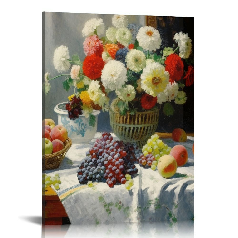 COMIO Still Life with Flowers and Fruit Print Poster - Famous Artwork ...
