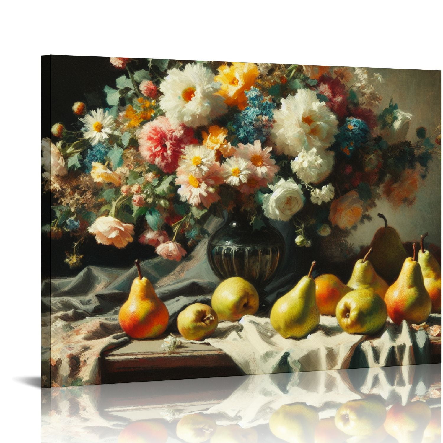 COMIO Still Life with Flowers Fruit | in Frame | Fine Artwork Painting ...