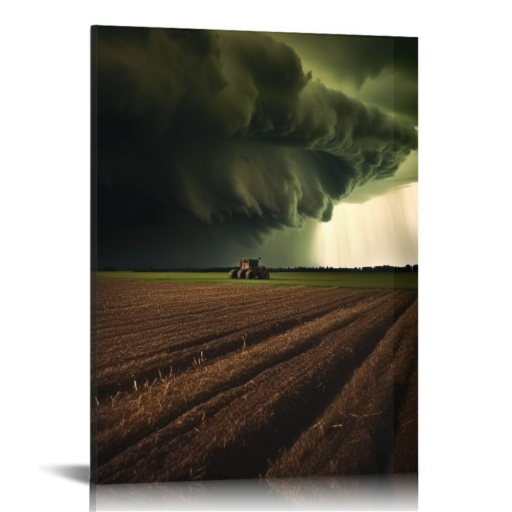 COMIO Storm Wall Art, Tornado Over Open Prairie, Thunderstorm wall art ...