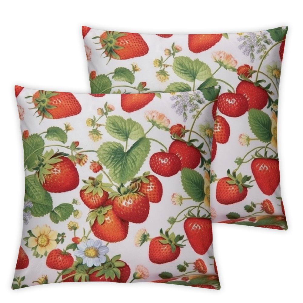 COMIO Strawberry Decorative Throw Pillow Covers Square Cushion Cover ...