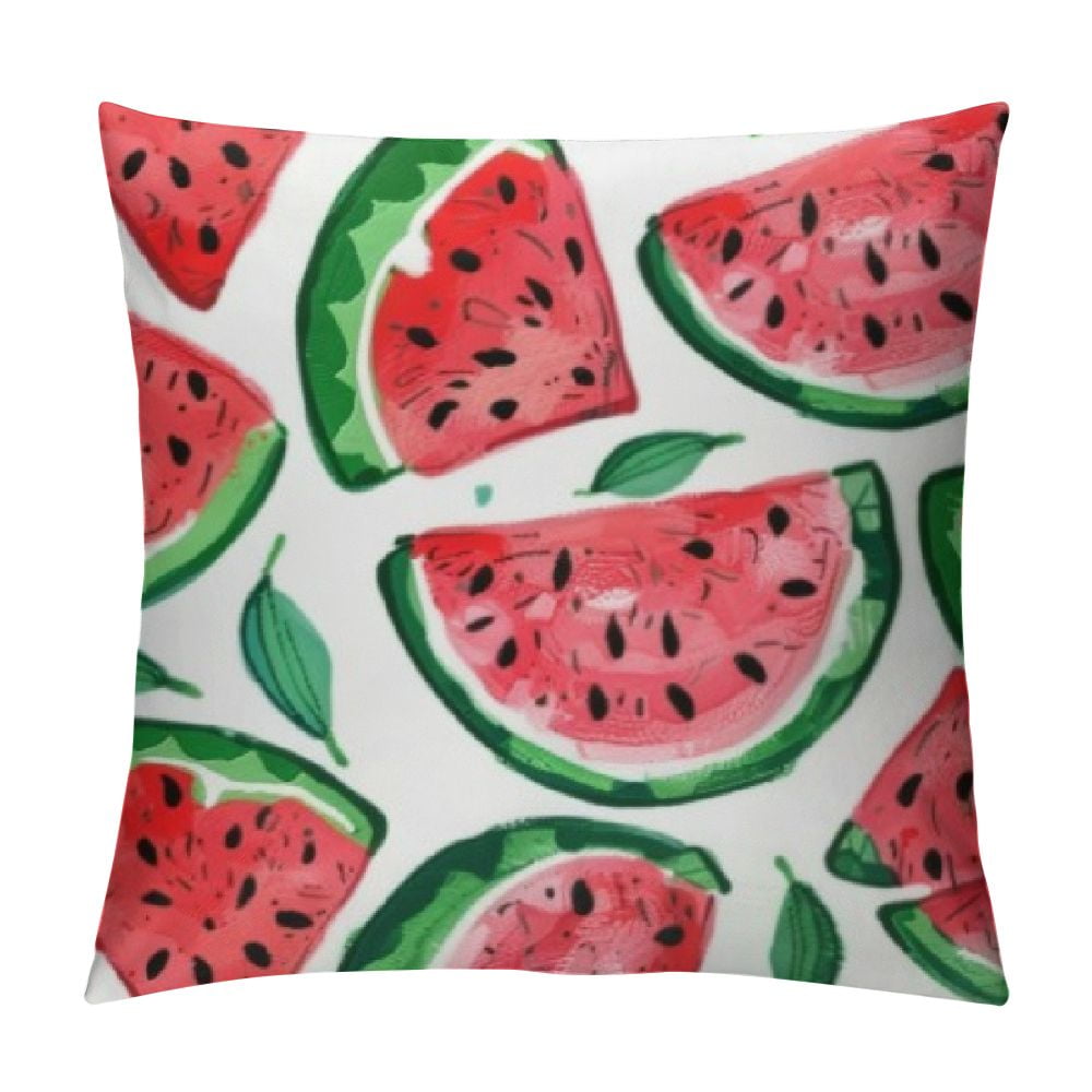 COMIO Strawberry and Watermelon Throw Pillow Covers Summer Fruits ...