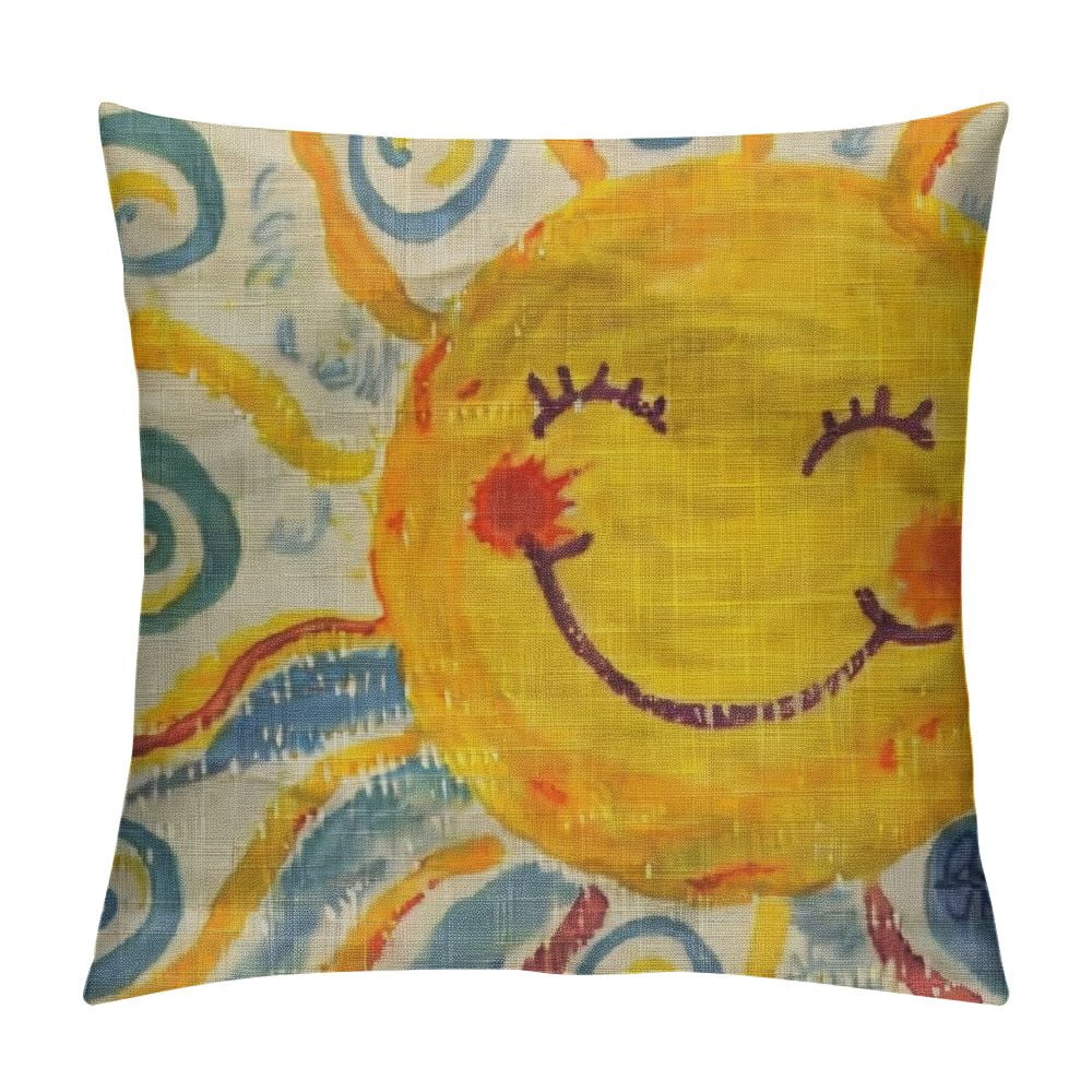 COMIO Summer Decor Pillow Covers Hello Sunshine Yellow Sunflower Throw ...