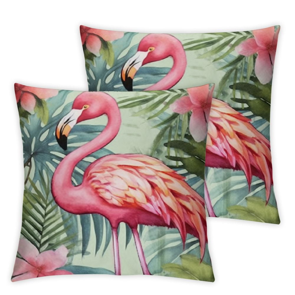 COMIO Summer Flamingo Decorative Throw Pillow Covers Pink Bird Tropical ...