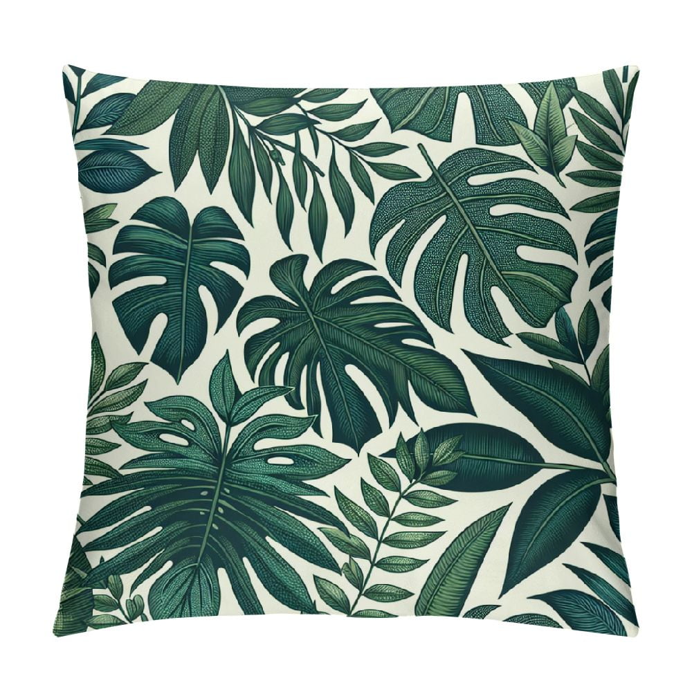 COMIO Summer Palm Leaf Outdoor Pillow Covers Tropical Hawaiian ...