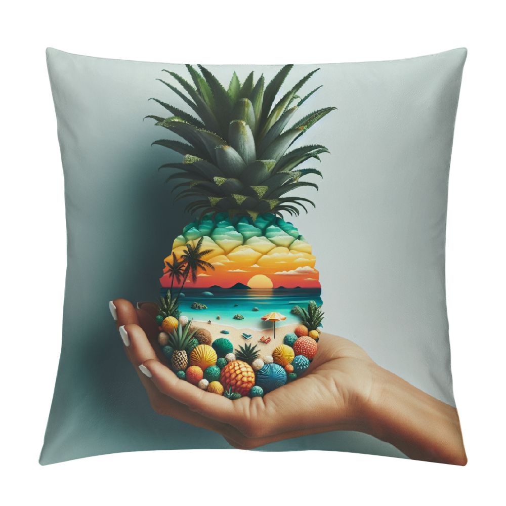 COMIO Summer Pillow Covers, Tropical Pineapple Throw Pillow Cover ...