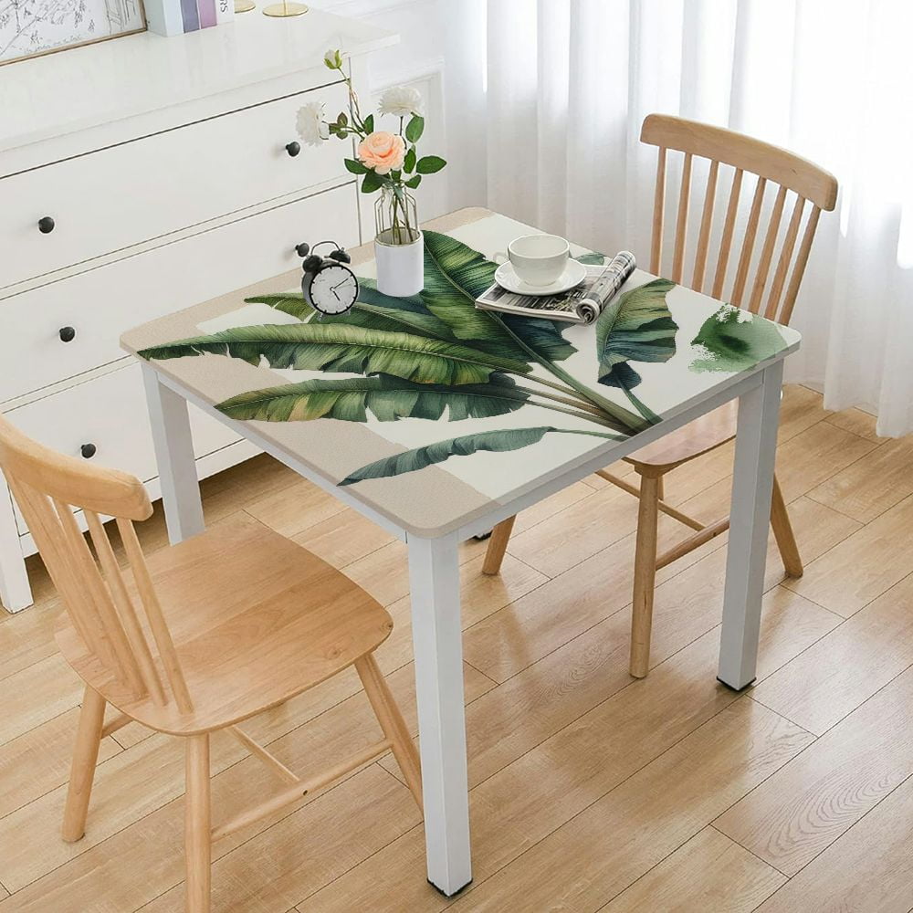 COMIO Summer Tropical Plant Green Leaves Jungle Palm Tree Table Cloth ...