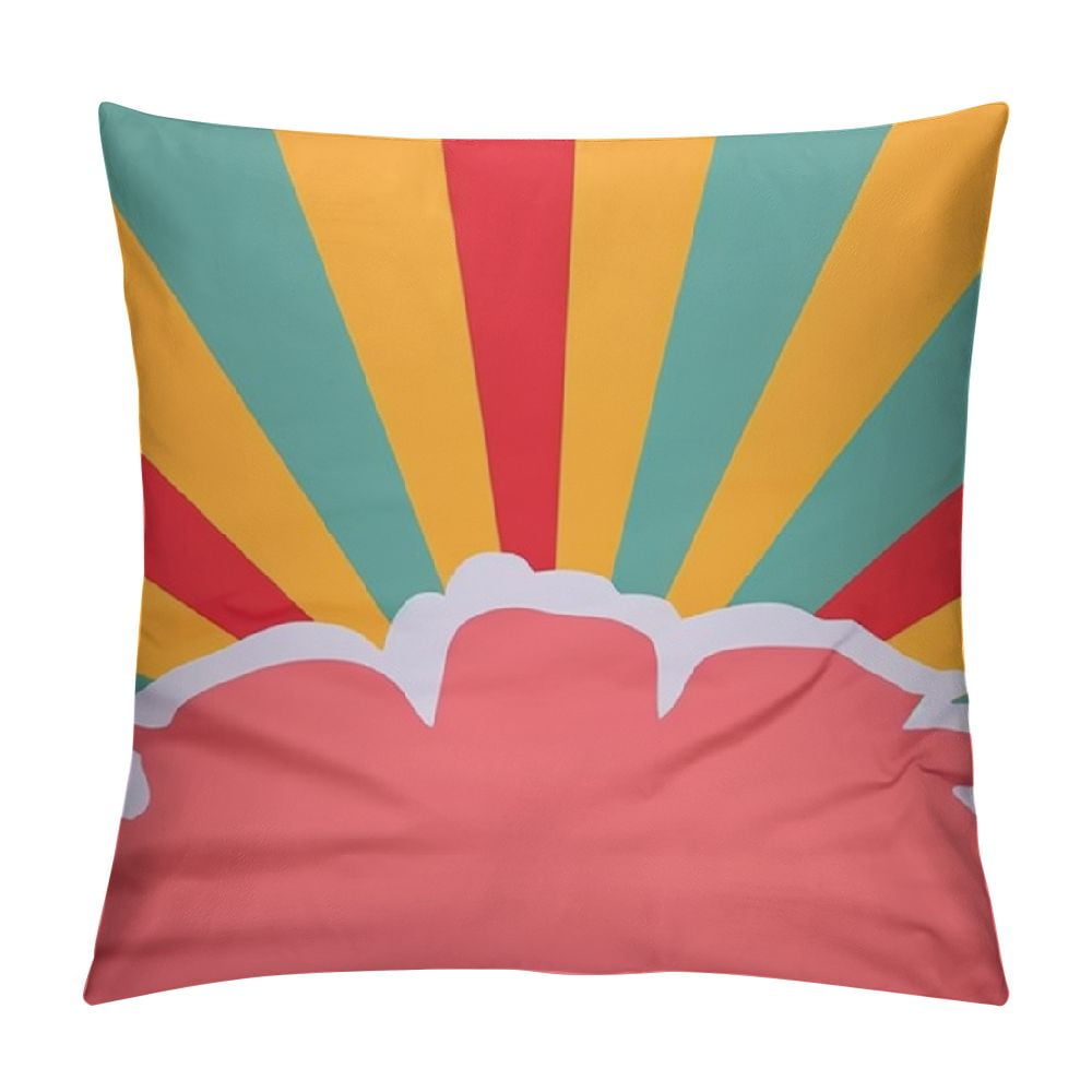 COMIO Sun Throw Pillow,Boho Sun Colorful Sunshine Bohemian Lumbar Throw ...