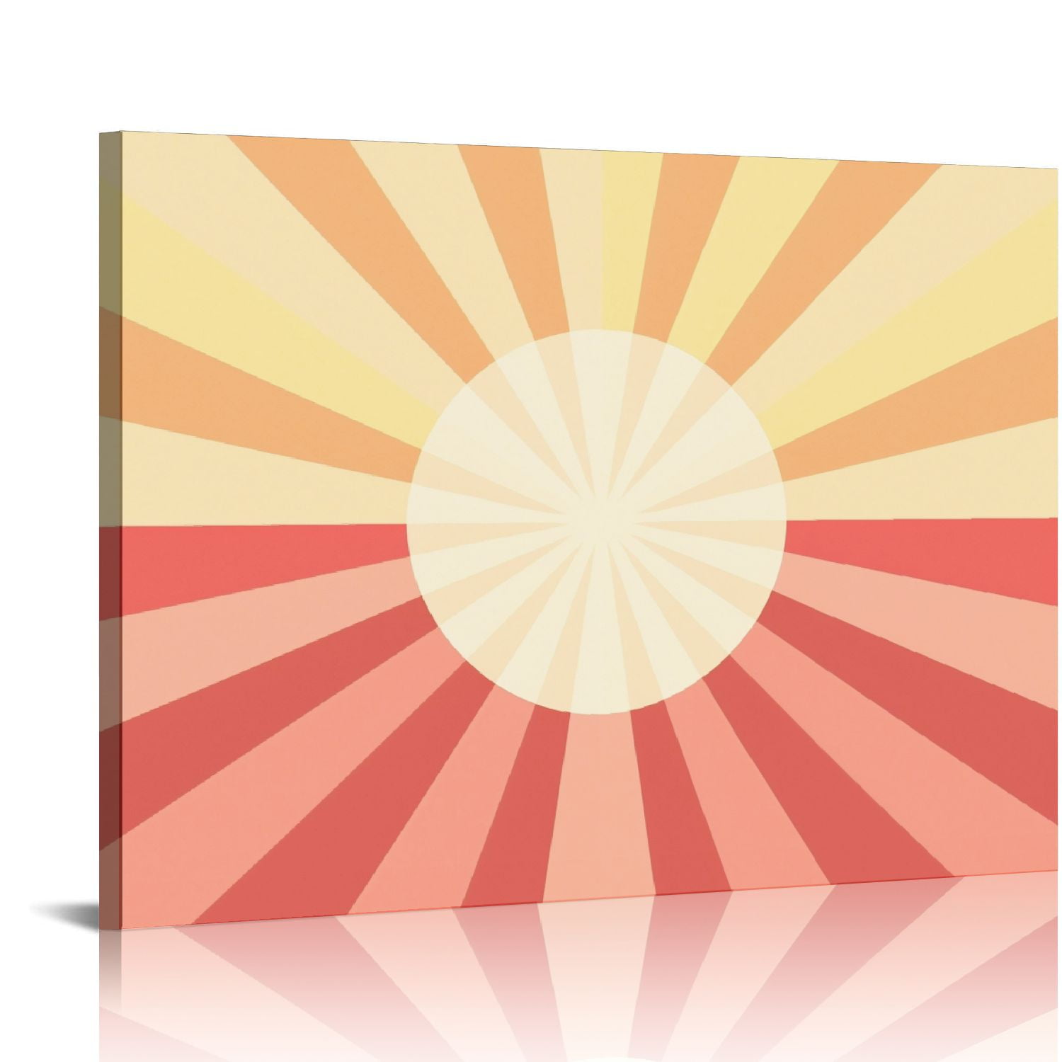 QZHH Sun Wall Art , Framed Canvas Wall Art Rainbow Sun Rising on the ...